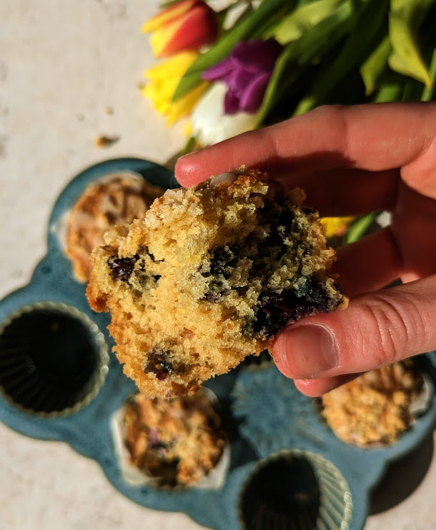 Vegan Lemon Drizzle Blueberry Crumble Muffins – butterfly bakery blog